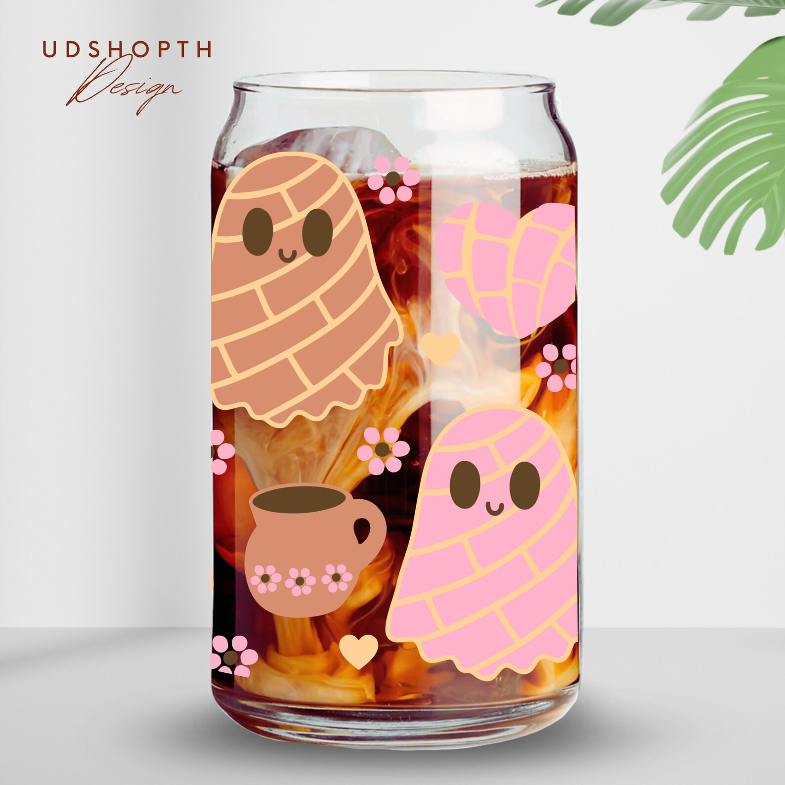 Concha Ghost Glass Can Svg, 16oz Libbey Glass Can Svg, Spooky Conchas ...