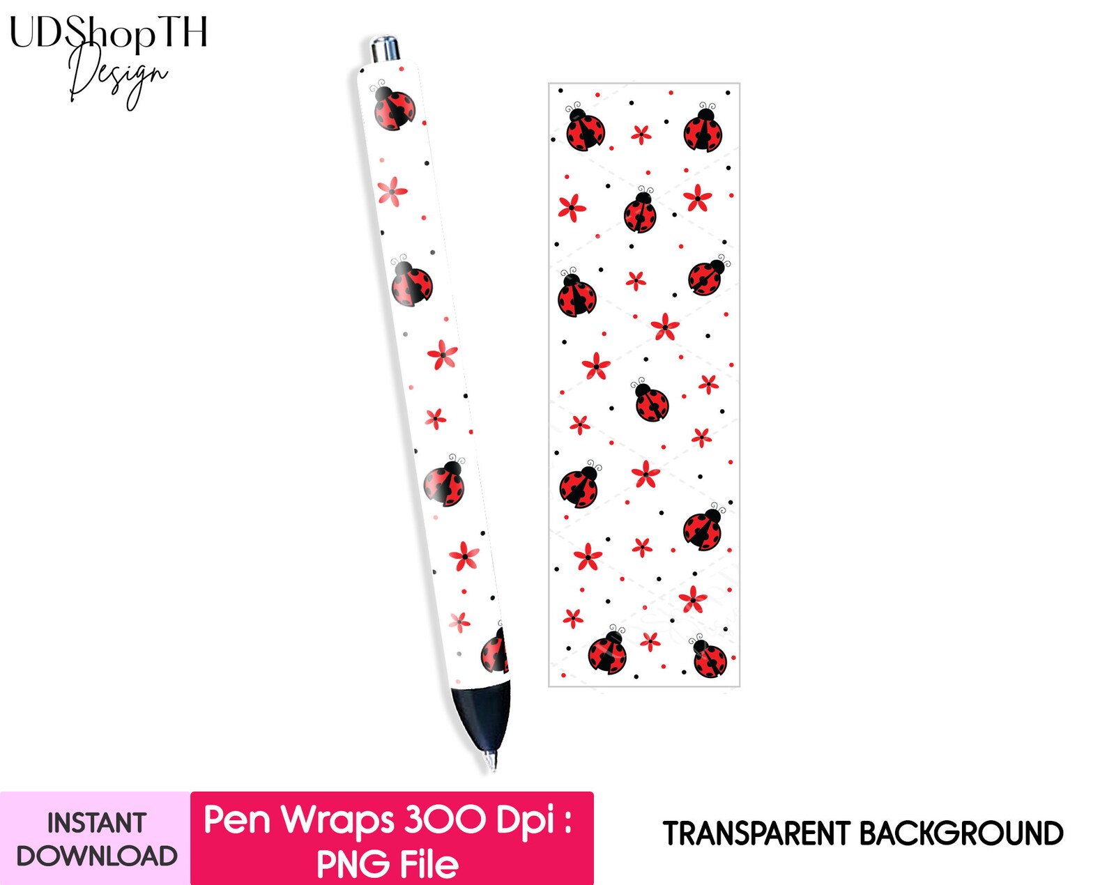Lady Bug Pen Wrap Pnglady Bug Pnglove Bug Pen - Etsy