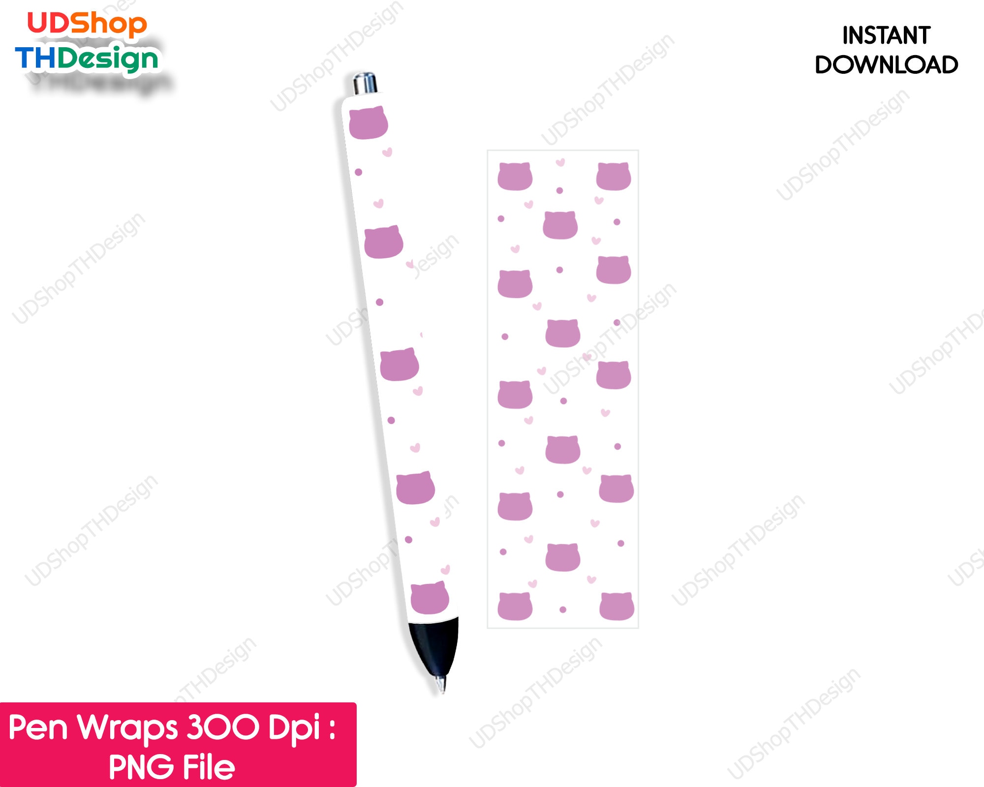 Cat Pen Wraps, Love Cat Pen Wraps, Cat Lover Pen Wraps, Waterslide, Joy ...
