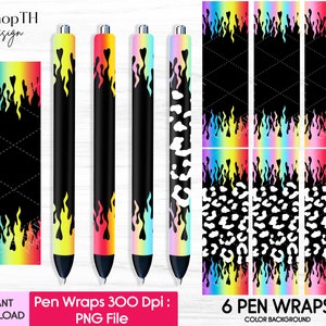 Fire Flame Pen Wrap, Burning Flame Pen Wrap, Pastel Leopard Pen Wrap ...