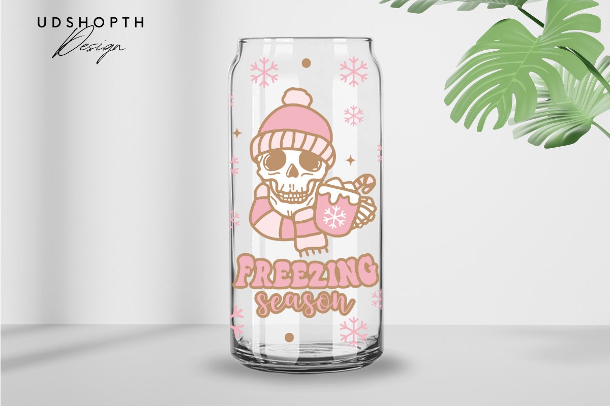 Freezing Season Can Glass Svg 20oz Libbey Full Wrap Svg - Etsy