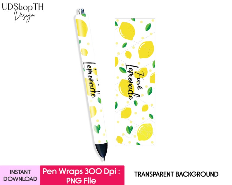 Lemon Pen Wraps Lemonade Pen Wraps Fruit Pen Wraps PNG | Etsy