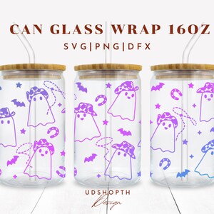 Ghost Cowboy Svg for Libbey Can Glass 16oz,halloween Can Glass Wrap Svg ...