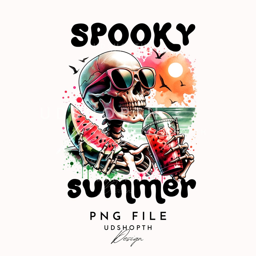 Spooky Summer Png, Summer Ghost Png, Summer Vibes Skeleton Clipart ...