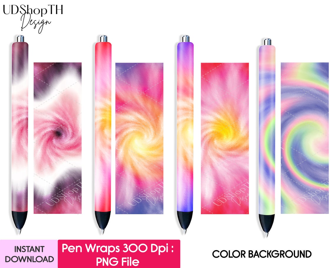 Tie Dye Pen Wrap Tie Dye Glitter Pen Wrap Glitter - Etsy