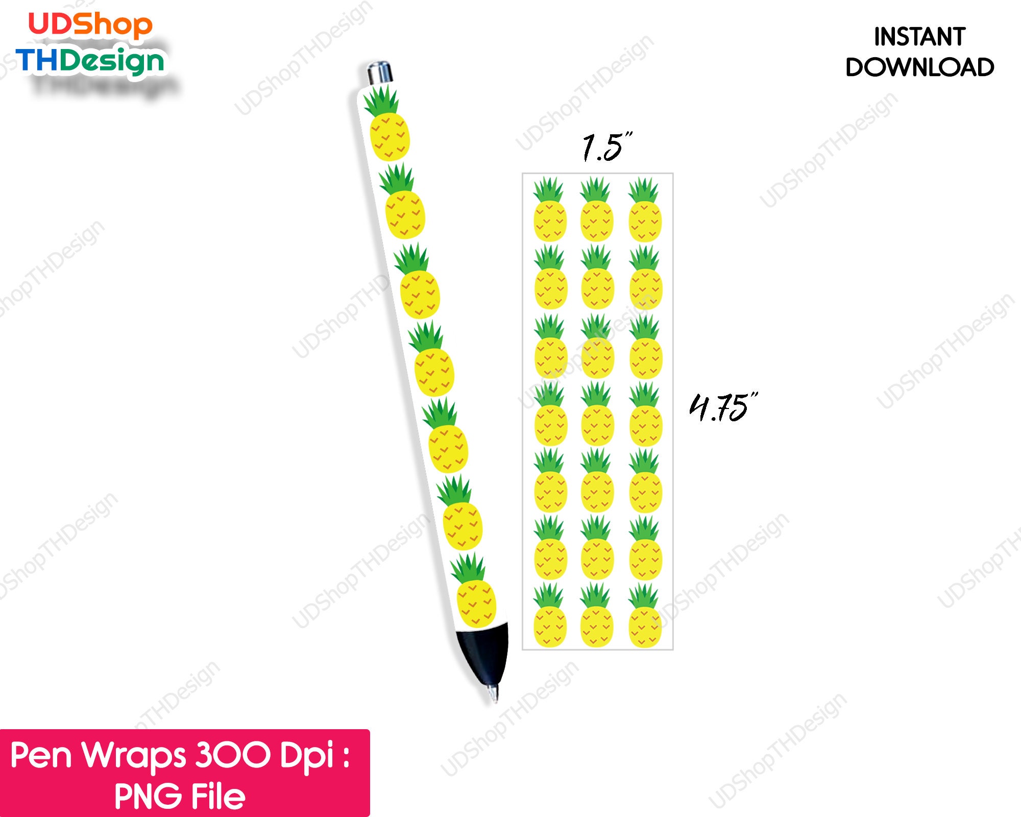 Pineapple Pen Wraps Fruit Pen Wraps PNG Summer Fruit Pen | Etsy