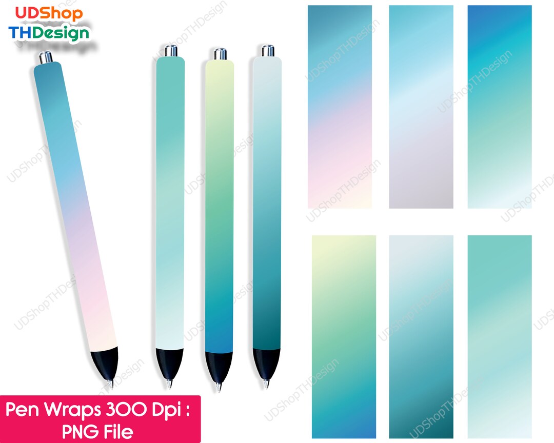 Sky Ombre Pen Wraps, Sky Pen Wraps, Sky Color Gradient Pen Wraps ...