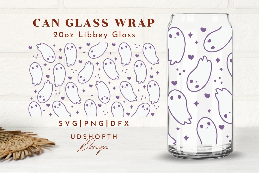 Cute Ghost Heart Beer Can Glass Svg Cut File for Cricut,retro Halloween ...