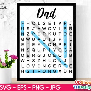 Dad Word Search Sign Svg,dad Word Search Svg,father's Day Gift Idea,cut ...