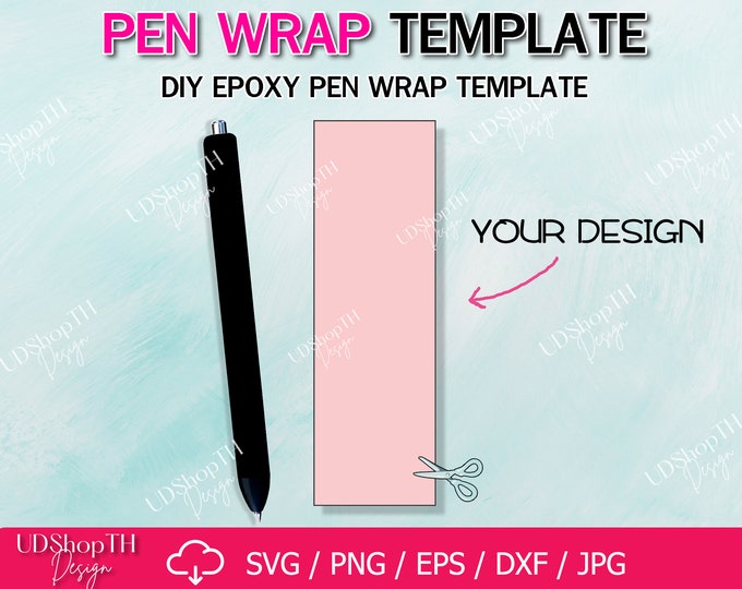 Pen Wrap Template Svg 2 Sizes, Png, Dxf, Pdf Epoxy Pen Wrap Template ...