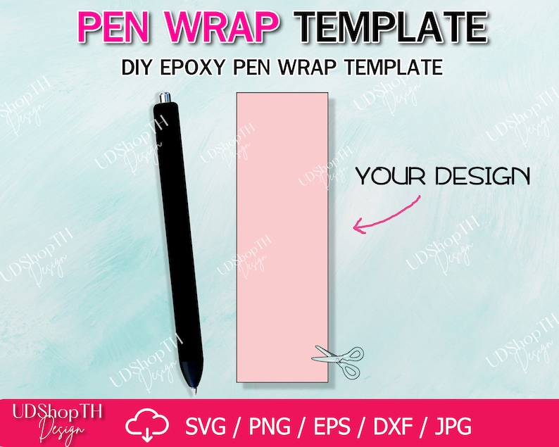 Pen Wrap Template SVG ,DIY Epoxy Pen Wrap Template SVG ,waterslide, Joy ...