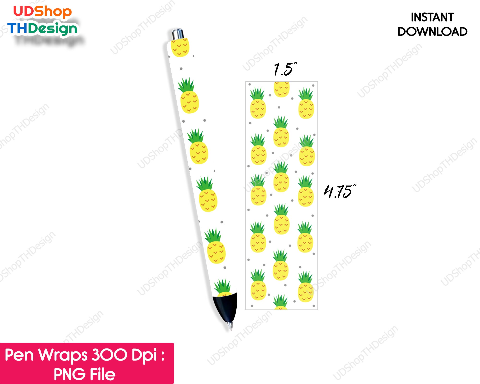 Pineapple Pen Wraps Fruit Pen Wraps PNG Summer Fruit Pen | Etsy
