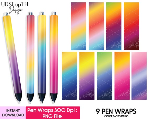 Ombre Pen Wraps Color Gradient Pen Wraps Waterslide Joy - Etsy