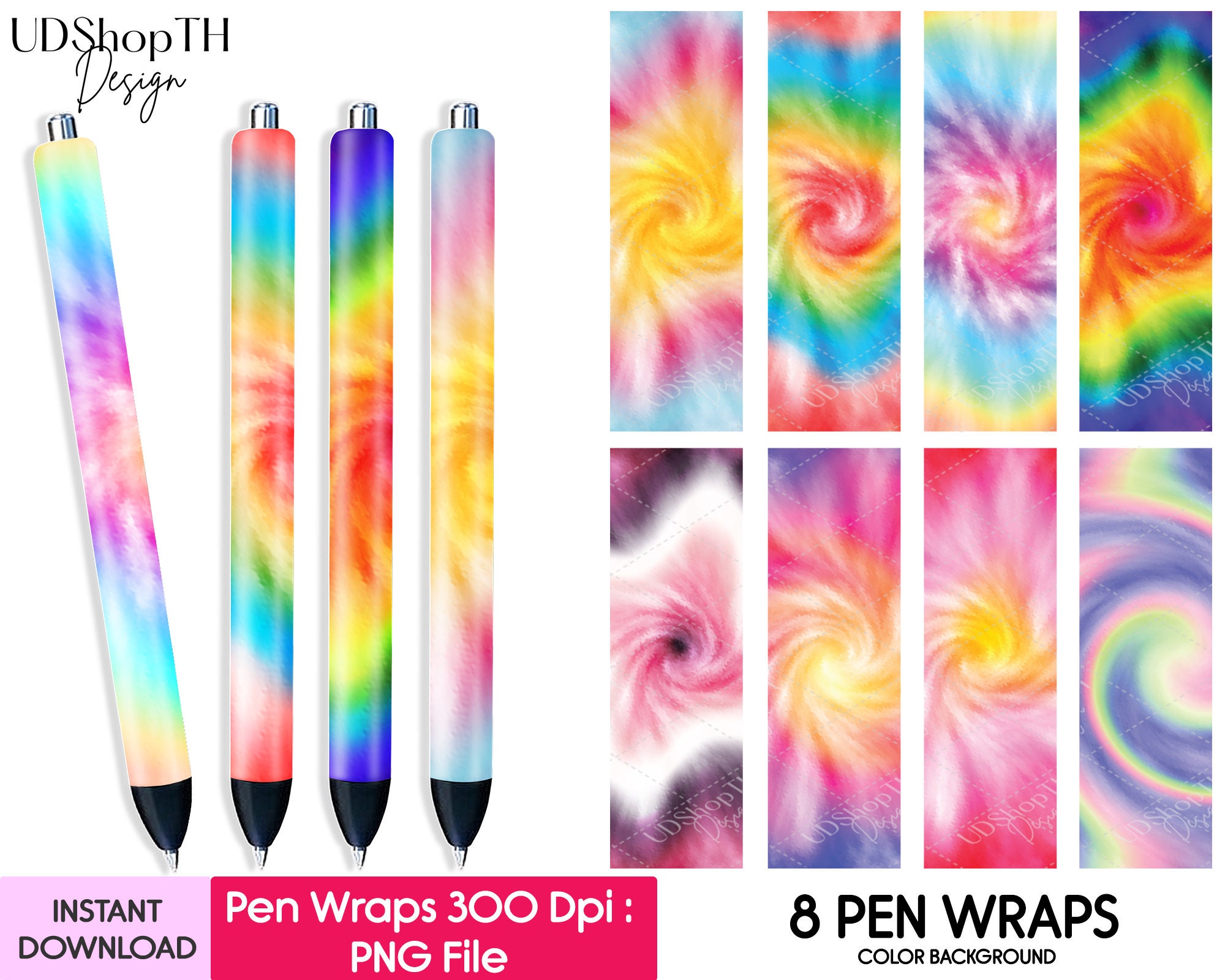 Tie Dye Pen Wrap Tie Dye Glitter Pen Wrap Glitter - Etsy