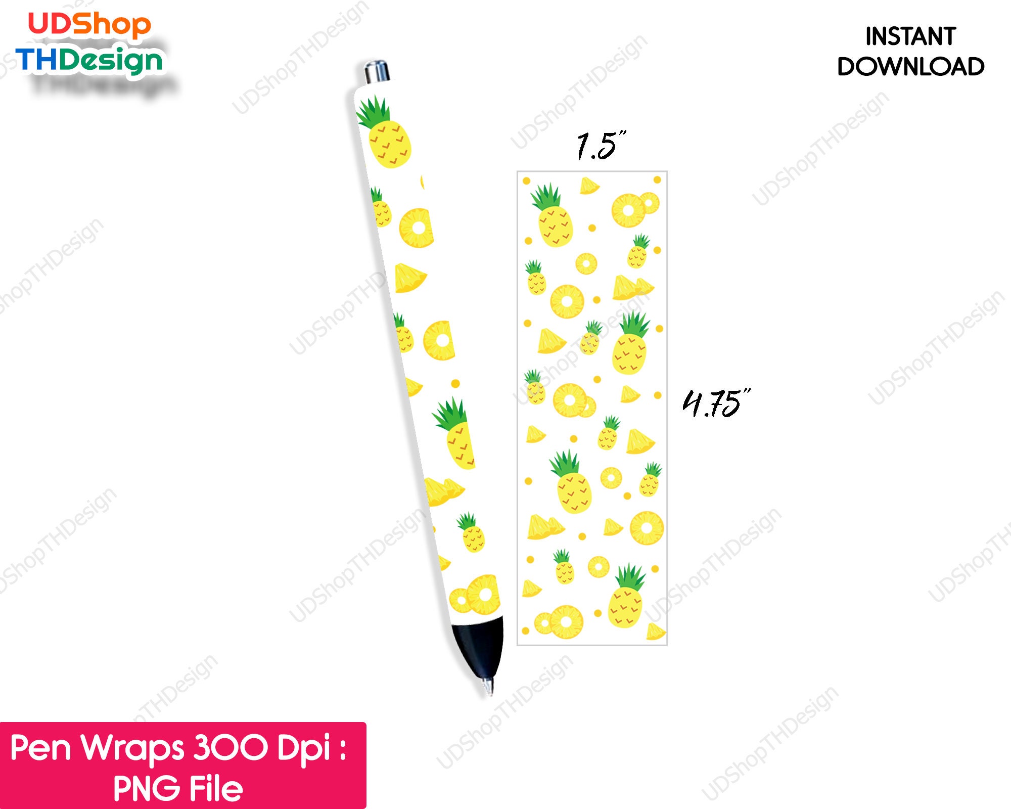 Pineapple Pen Wraps Fruit Pen Wraps PNG Summer Fruit Pen | Etsy