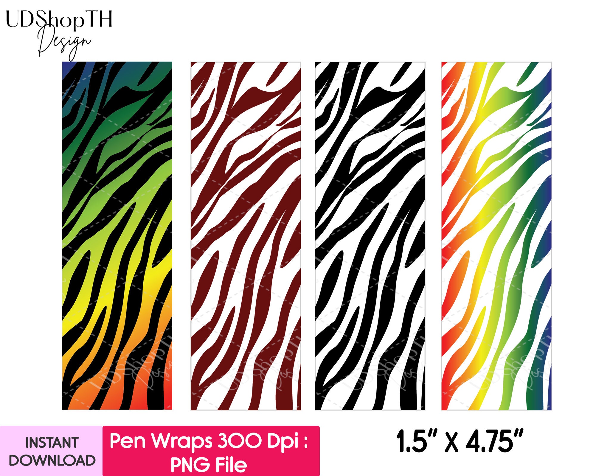 Zebra Pen WrapZebra Glitter Pen Wraps Zebra Pattern Pen | Etsy