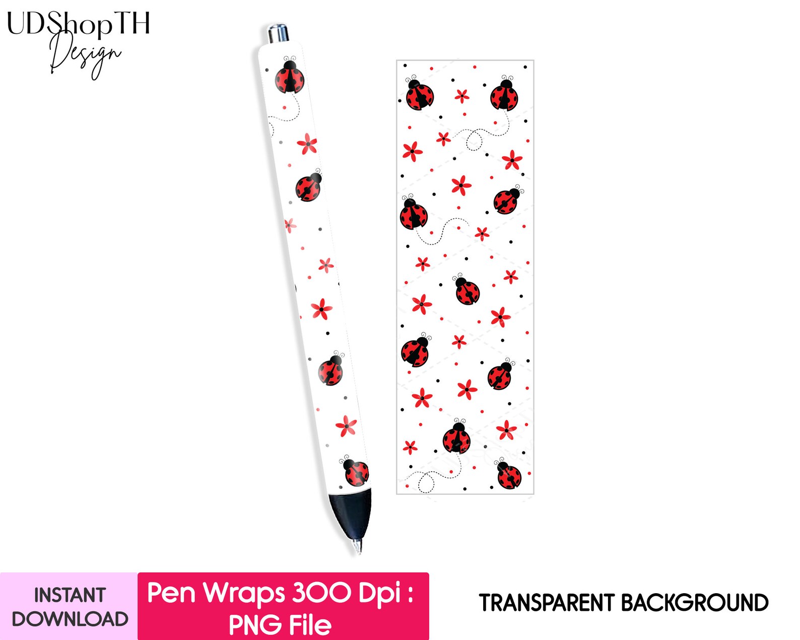 Lady Bug Pen Wrap Pnglady Bug Pnglove Bug Pen - Etsy