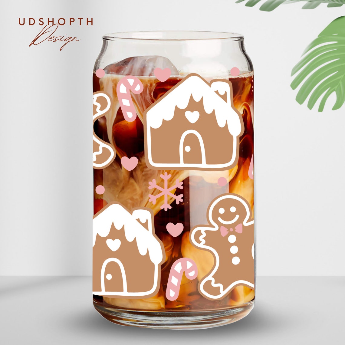 Gingerbread House Beer Can Glass Svg, 16oz Libbey Full Wrap Svg ...