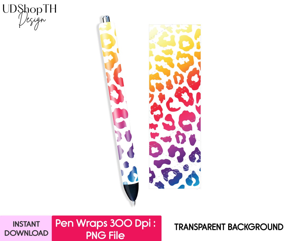 Rainbow Leopard Pen Wraps Leopard Pastel Pen Wrap Leopard - Etsy