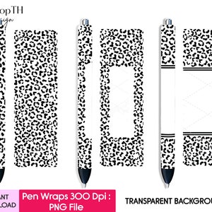 Leopard Pen Wraps, Cheetah Pen Wraps, Personalized Glitter Pen Wraps ...