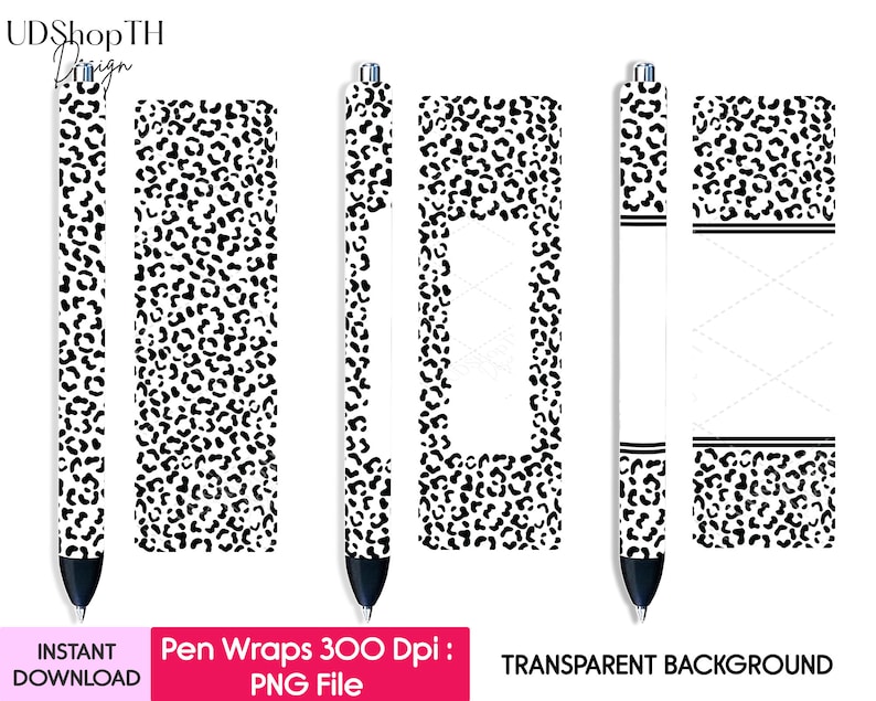 Leopard Pen Wraps Cheetah Pen Wraps Personalized Glitter Pen - Etsy