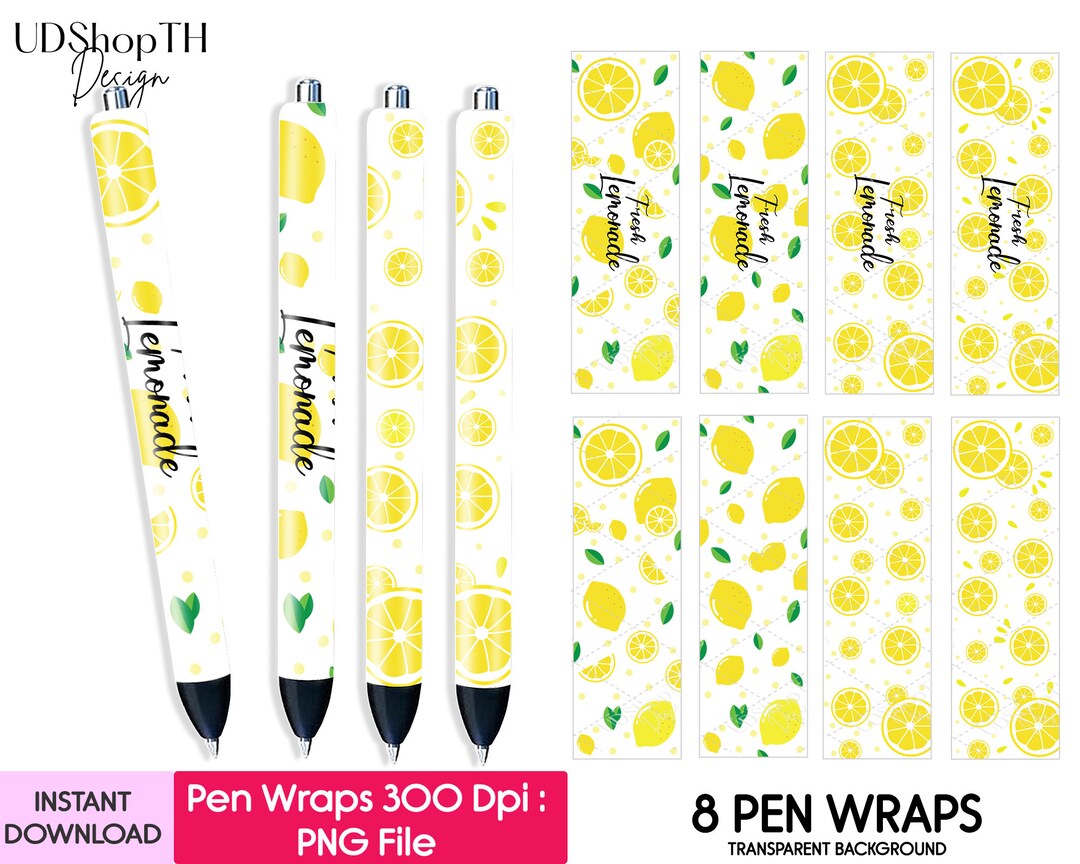 Lemon Pen Wraps, Lemonade Pen Wraps, Fruit Pen Wraps PNG, Waterslide ...
