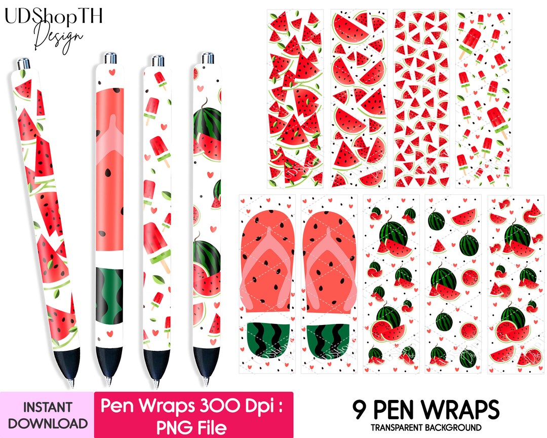 Watermelon Pen Wraps, Watermelon Pen, Fruit Pen Wraps PNG, Waterslide ...