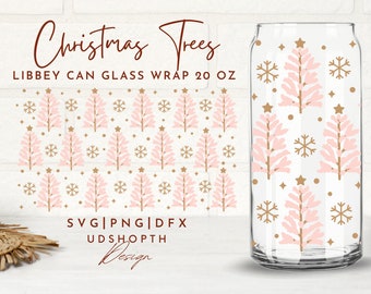 Winter Snowflake Christmas Can Glass Svg 16oz Libbey Full - Etsy