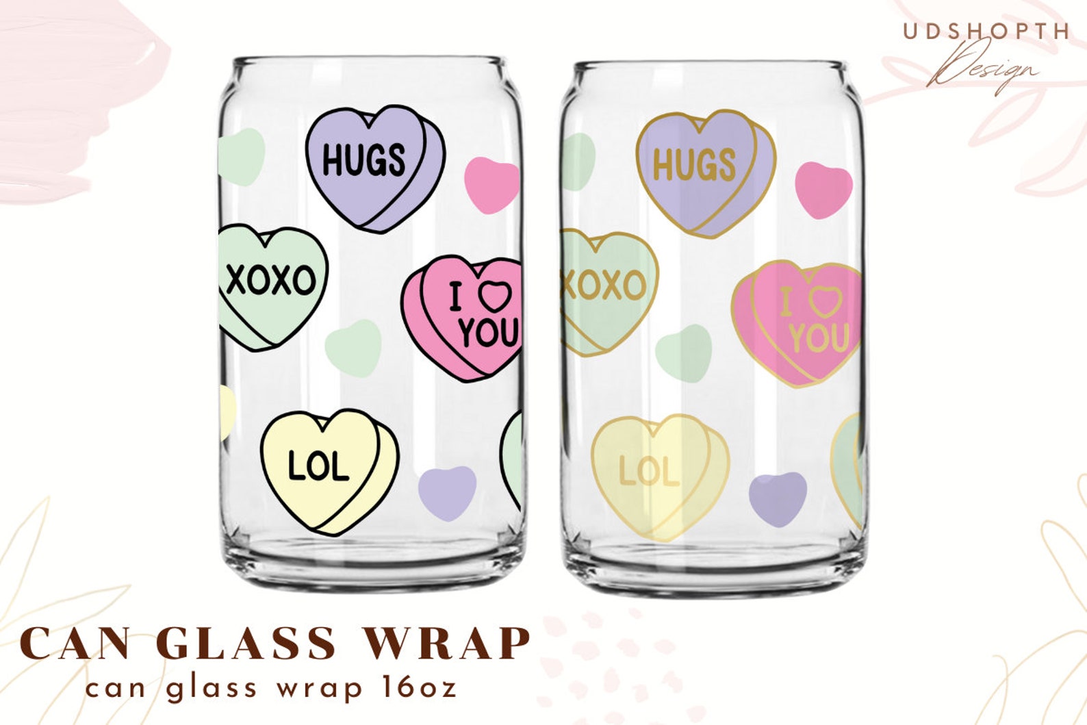 Conversation Hearts Libbey Glass Svg Hearts Glass Cup Etsy