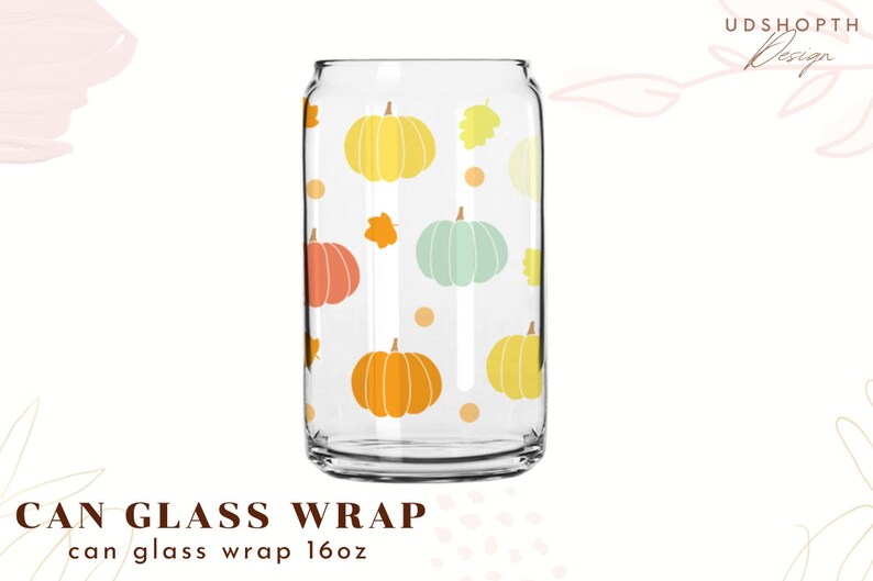 Pumpkins Can Glass Wrap SVG Fall Pumpkin Wrap Template - Etsy