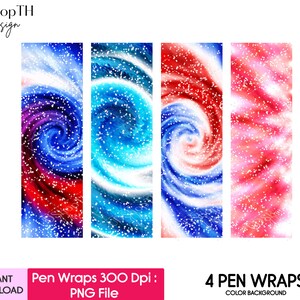 Red White Blue Pen Wrap, Red White Blue Tie Dye Pen Wrap, Glitter ...