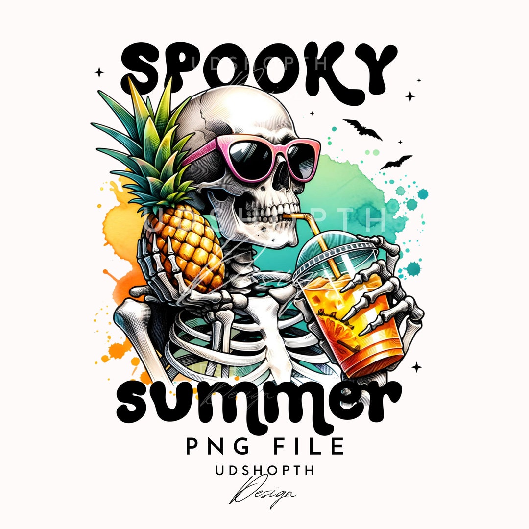 Spooky Summer Png, Summer Ghost Png, Summer Vibes Skeleton Clipart, Beach Vibes, Summer Beach ...