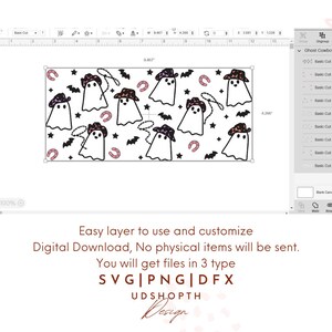 Ghost Cowboy Svg for Libbey Can Glass 16oz,halloween Can Glass Wrap Svg ...