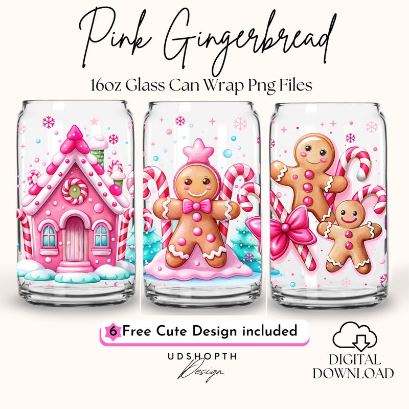 Pink Gingerbread Man 16oz - Etsy