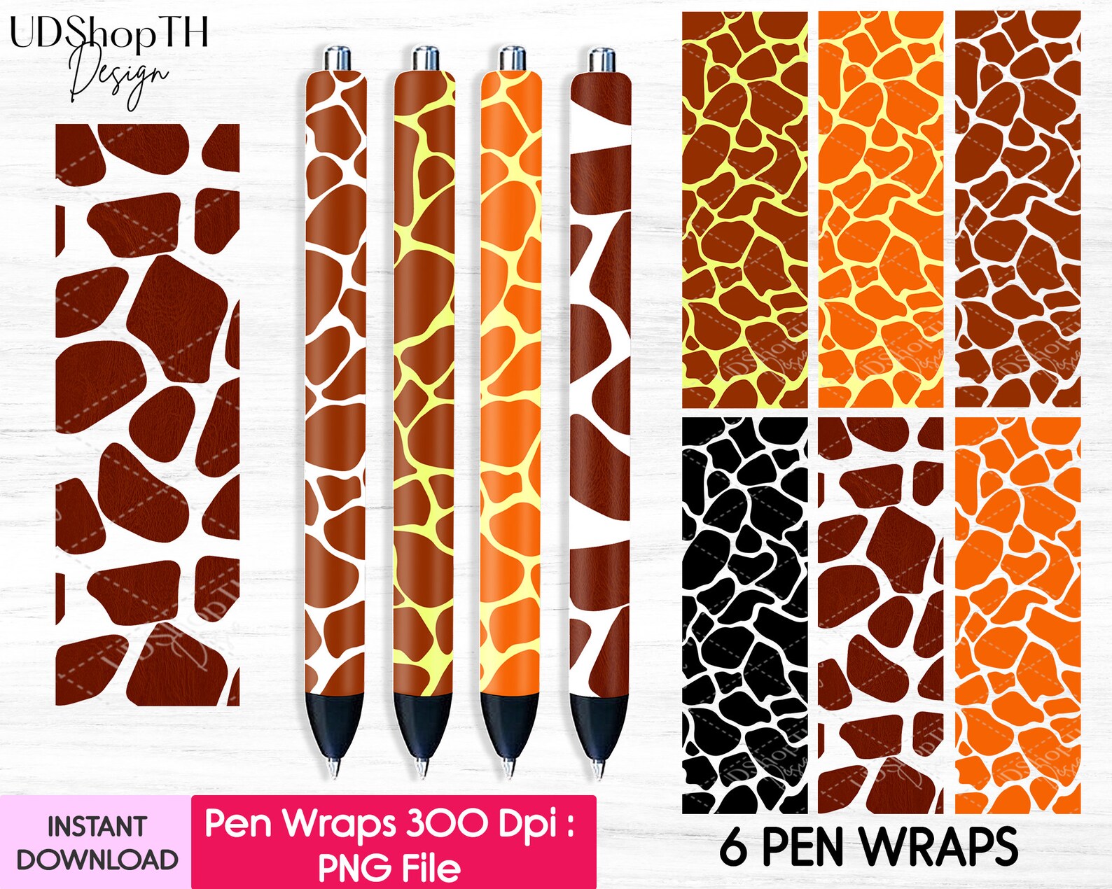 Giraffe Pen Wrap Giraffe Print Pen Wrap Giraffe Pattern - Etsy