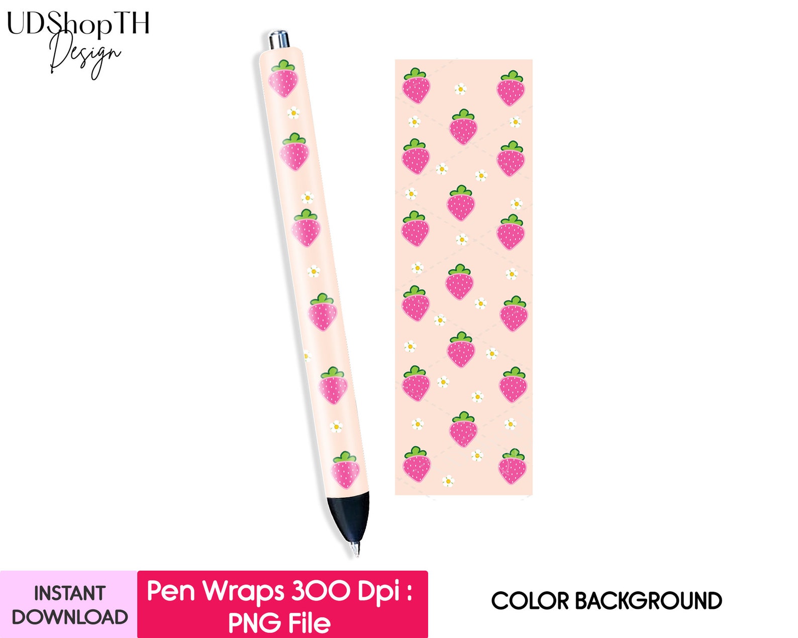 Strawberry Pen Wrapsstrawberry Cow Pen Wrapsstrawberry - Etsy