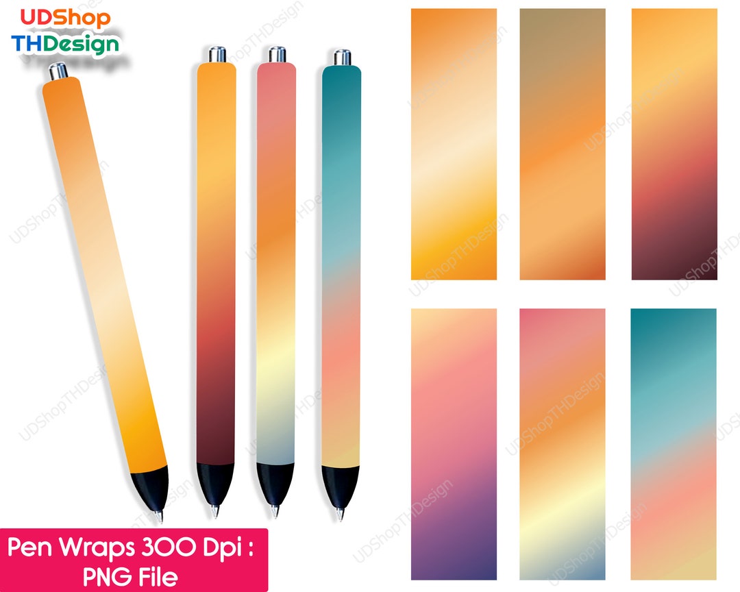 Sunset Ombre Pen Wraps, Sunset Pen Wraps, Sunset Color Gradient Pen ...