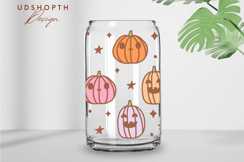 Cute Pumpkin Beer Can Glass Svg Cut File for Cricut,retro Halloween Svg ...