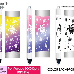 Sea Turtle Pen Wraps, Turtle Png, Turtle Love Pen Wraps, Gradient Pen ...