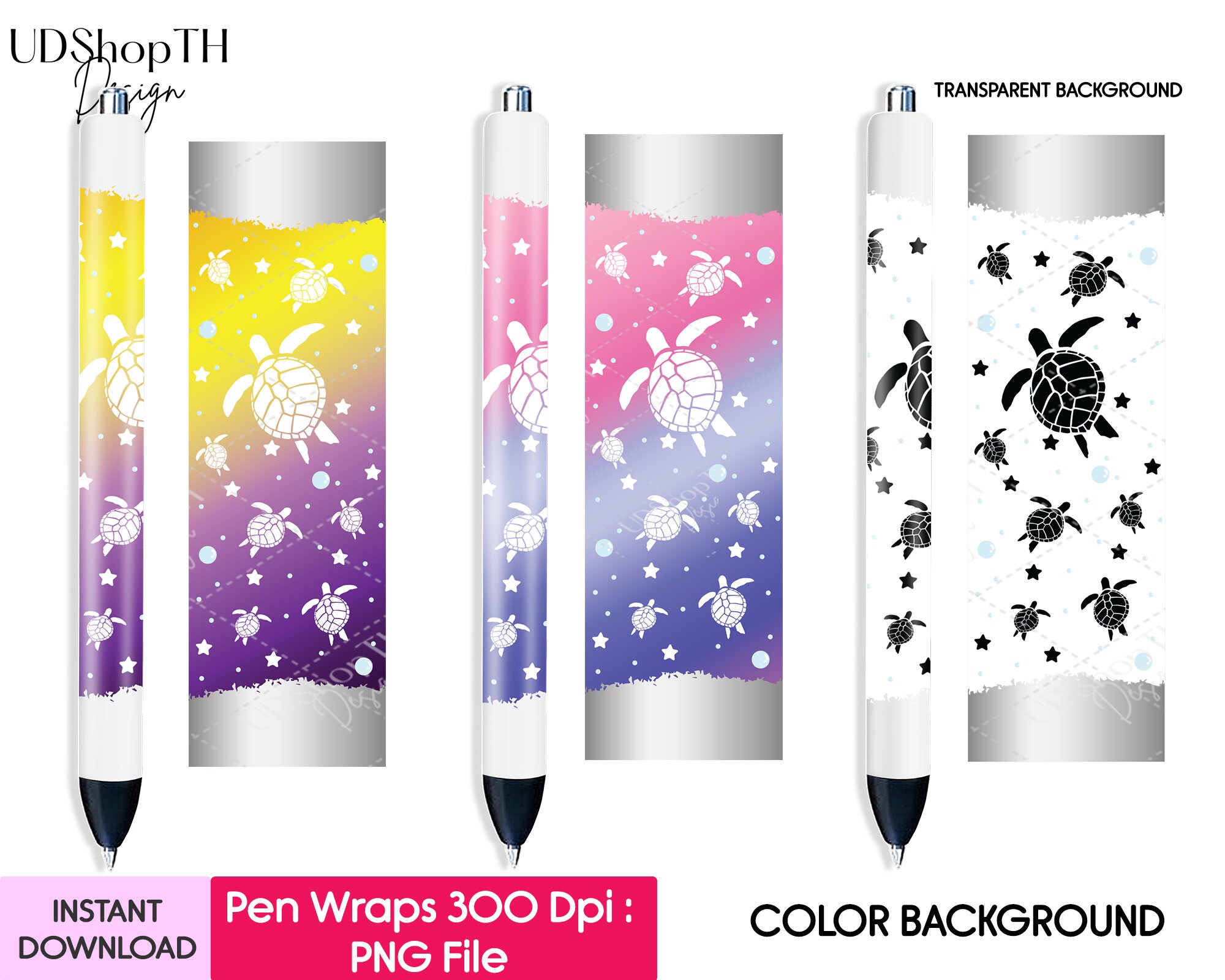 Sea Turtle Pen Wraps Turtle Png Turtle Love Pen Wraps - Etsy