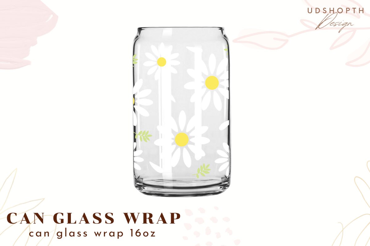 Daisy Beer Can Glass Svg, Daisy Wrap Svg, Daisy Flower Glass Wrap ...