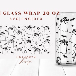Ghost Cowboy Svg for Libbey Can Glass 20oz,halloween Can Glass Wrap Svg ...