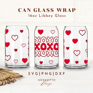 Xoxo Heart Valentines Svg, 16oz Libbey Wrap Svg, Retro Valentines Svg ...
