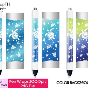 Sea Turtle Pen Wraps, Turtle Png, Turtle Love Pen Wraps, Gradient Pen ...