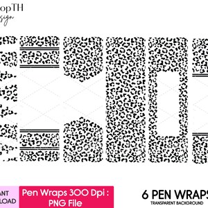 Leopard Pen Wraps, Cheetah Pen Wraps, Personalized Glitter Pen Wraps ...