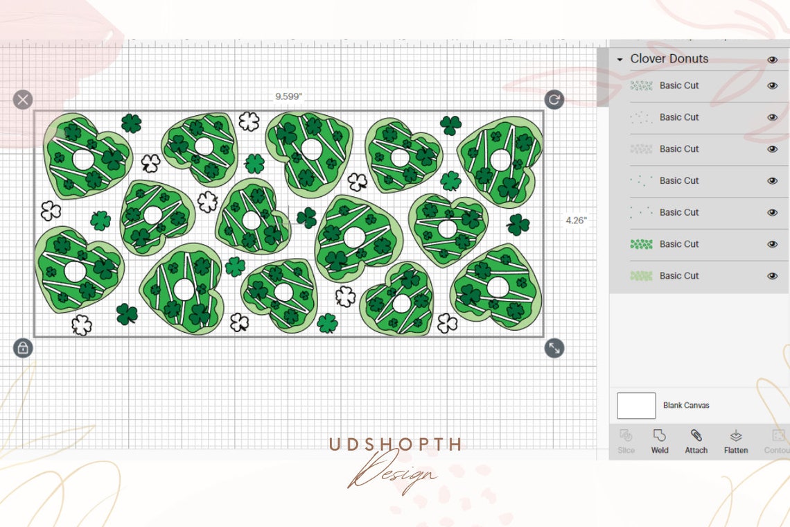 Clover Donut Svg St Patricks Day Svg Clover Leaf Svg Hearts | Etsy