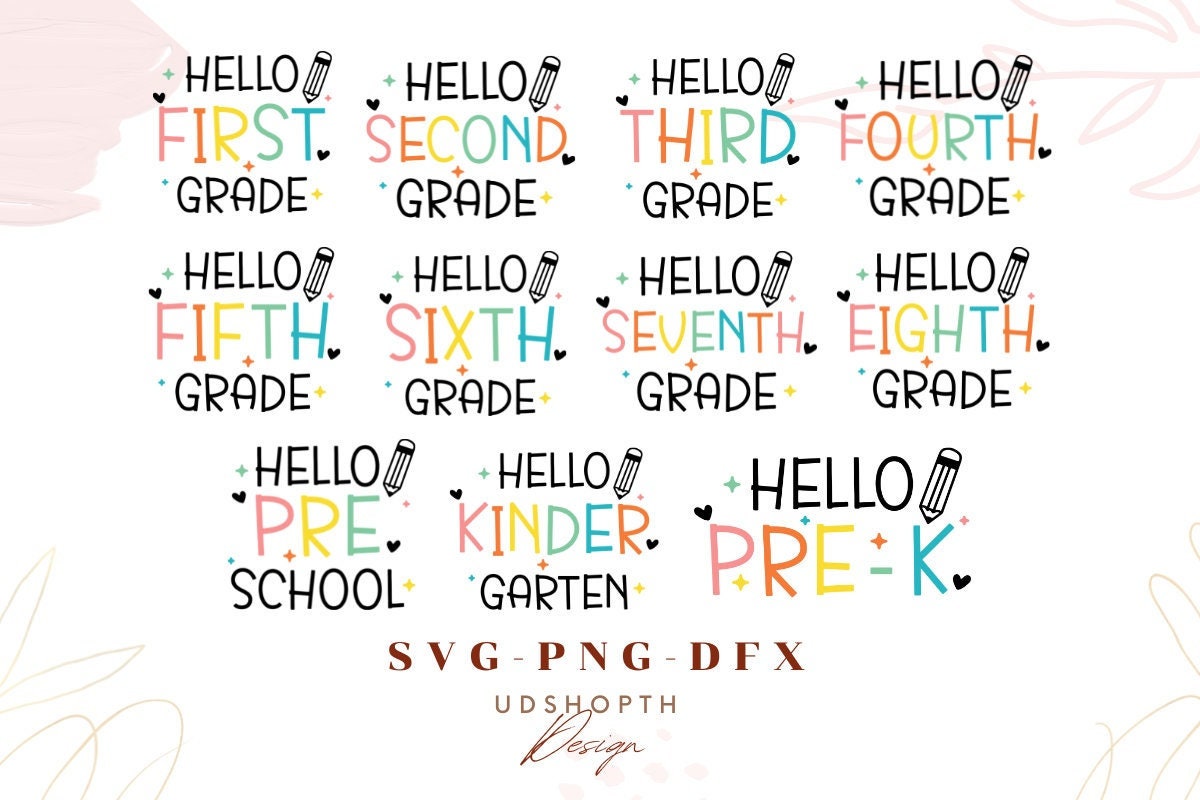 Hello Back to School Svg Bundle First Day of School Svg - Etsy
