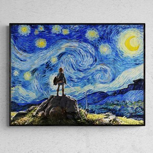 Zelda Van Gogh Starry Night Poster, Print, or Canvas - Premium HD ...