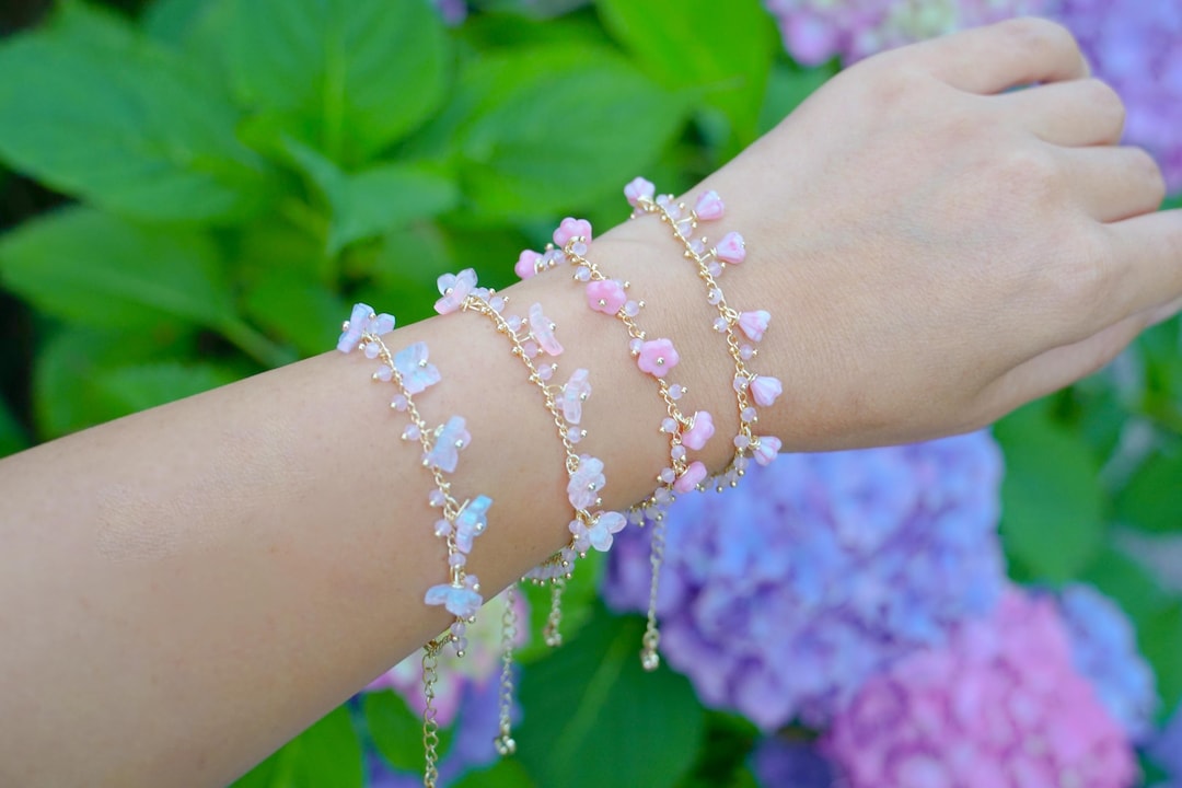 Handmade Flower Bracelet, Hydrangea Bracelet Floral Bracelet Gift for ...