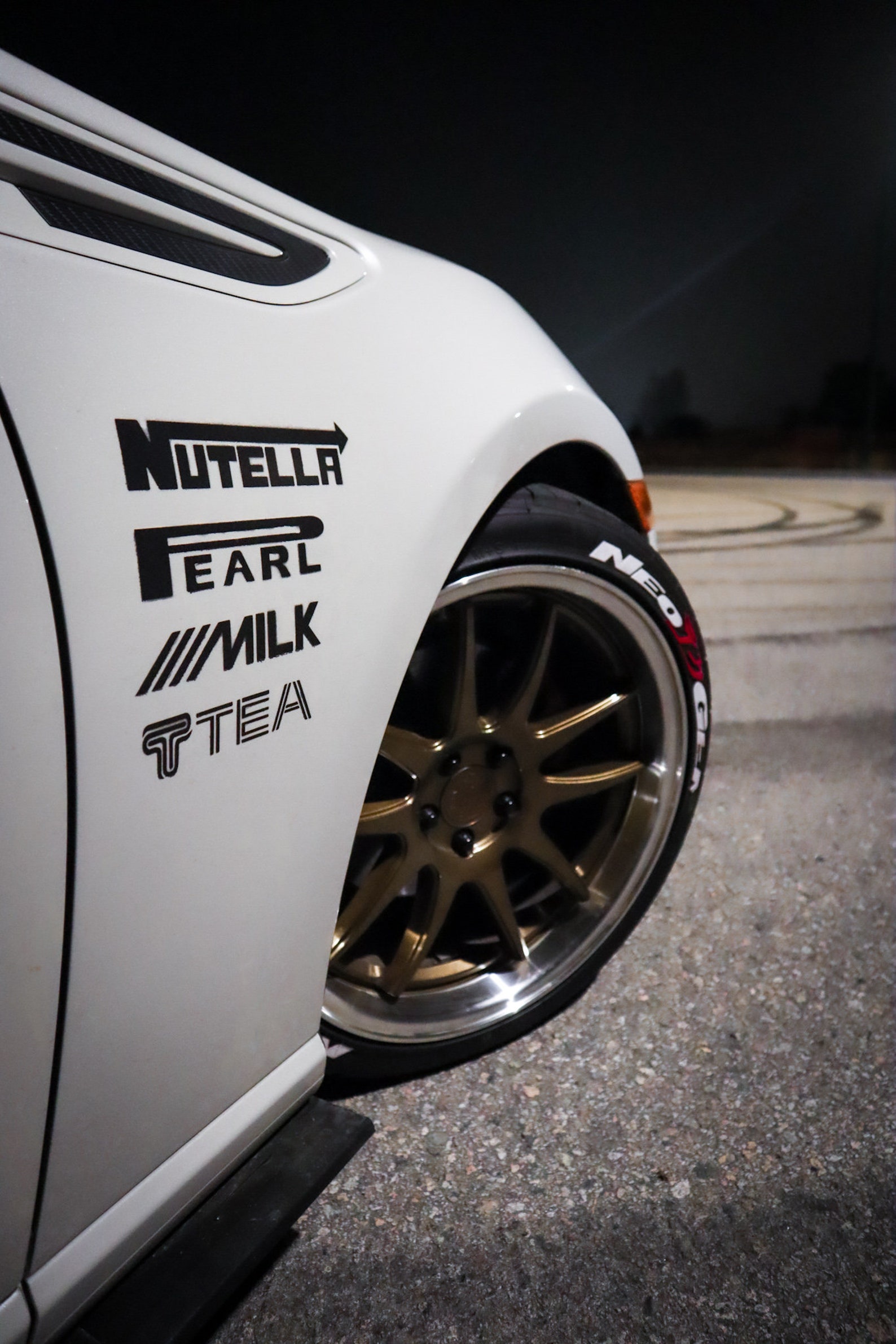 Funny Car Sponsor Decals Sticker | Permanent Vinyl | Nutella Pearl Milk ...